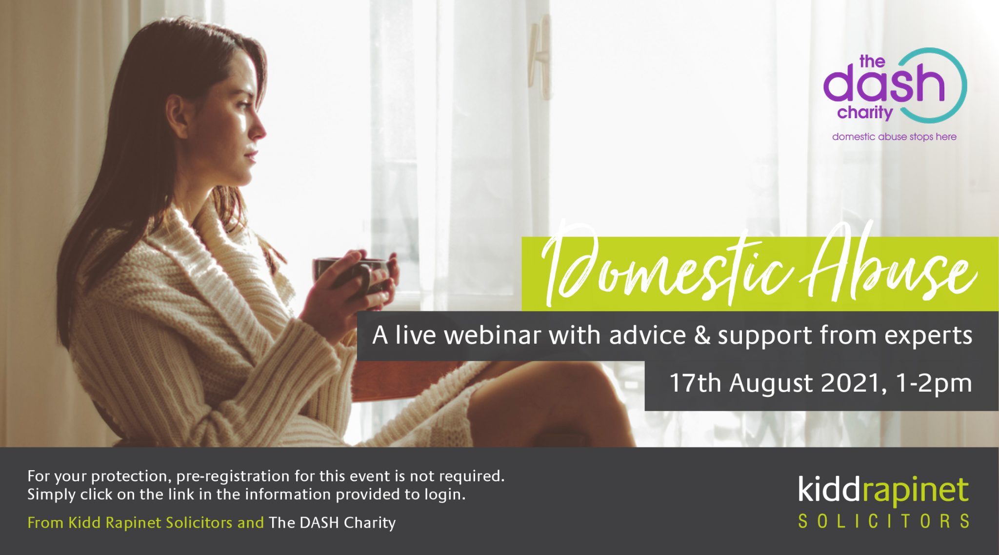 Domestic Abuse Webinar - advice from Kidd Rapinet & Dash Charity